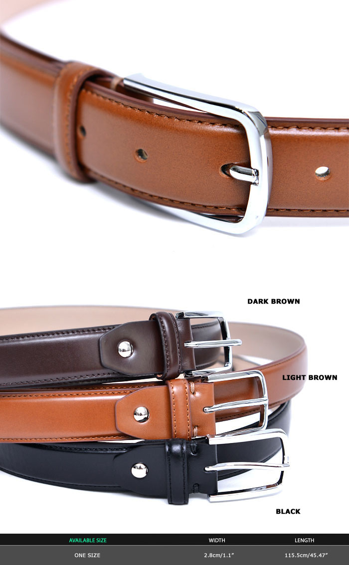 Accessories :: Belts :: Sleek Modern Dress Leather-Belt 178