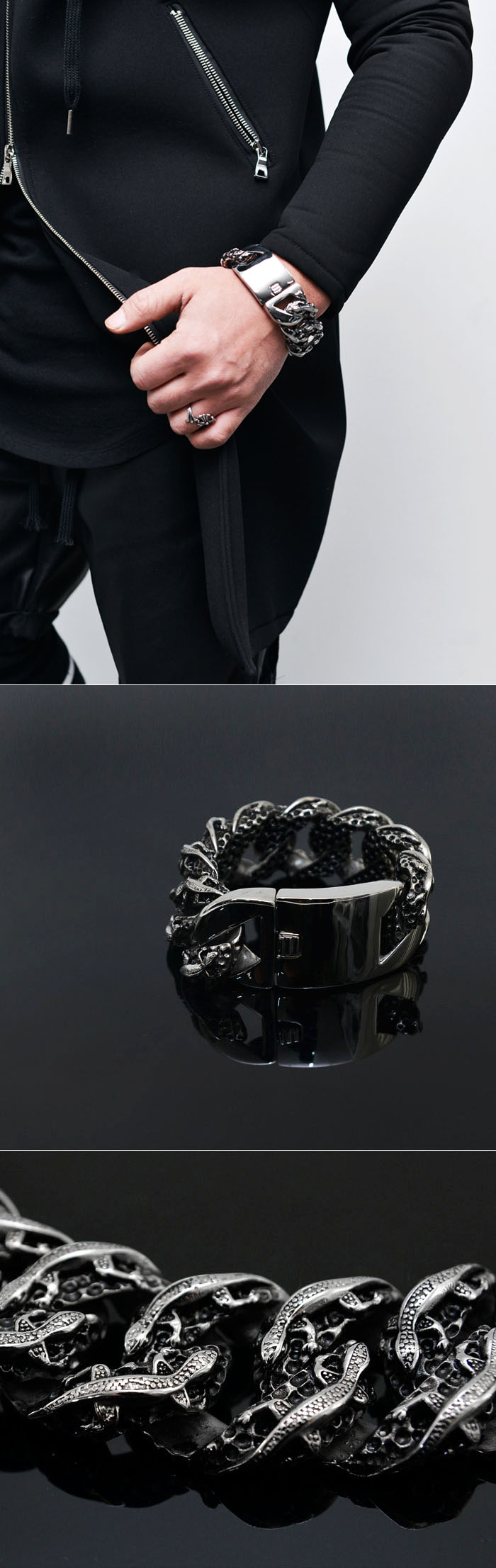 Accessories :: Bracelets :: Last 1) Stainless Big Lizard Chain Cuff ...