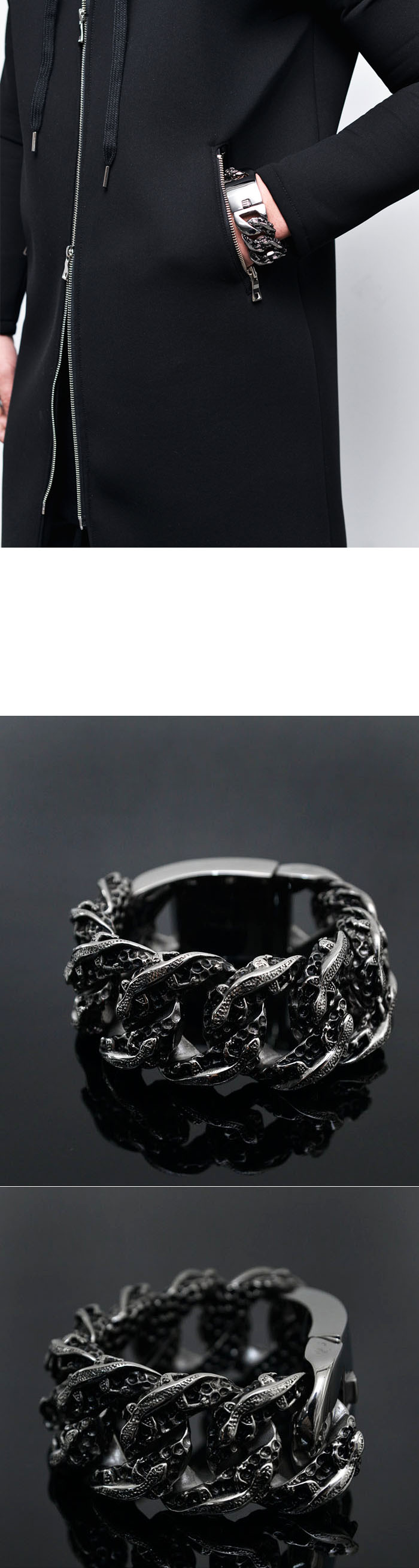Accessories :: Bracelets :: Last 1) Stainless Big Lizard Chain Cuff ...