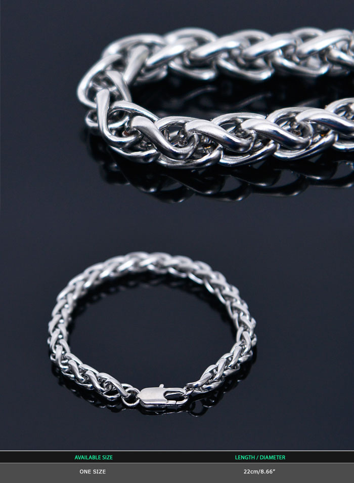 Accessories :: Bracelets :: Sleek Metal Twist Chain Cuff-Bracelet 412