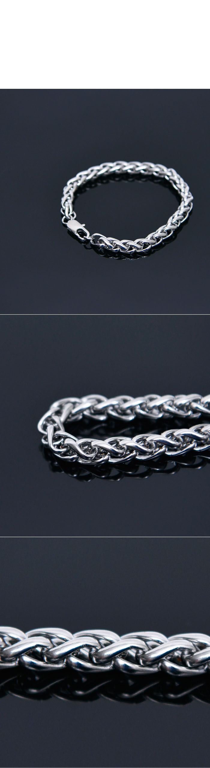 Accessories :: Bracelets :: Sleek Metal Twist Chain Cuff-Bracelet 412