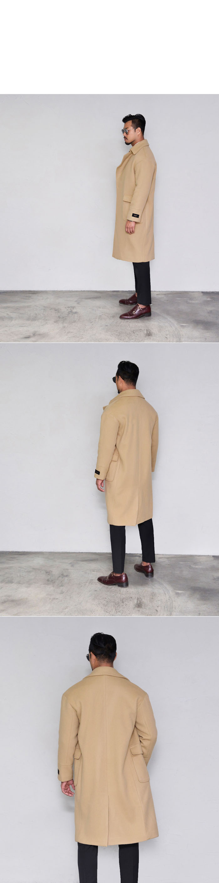 Outerwear :: Coats :: Sale) Loose Fit Gun Flap Long Wool-Coat 145