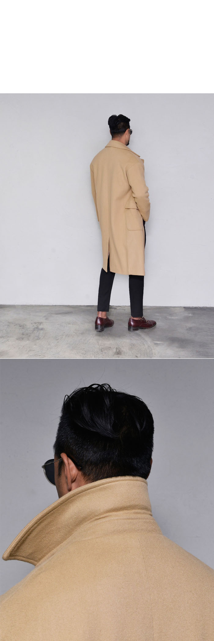 Outerwear :: Coats :: Sale) Loose Fit Gun Flap Long Wool-Coat 145