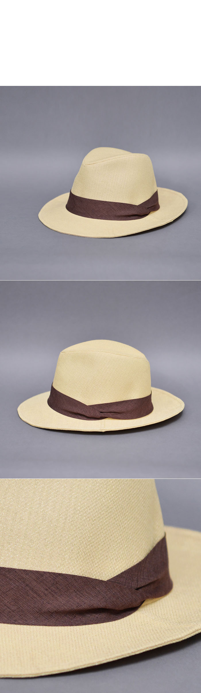 Accessories :: Hats :: Last 1) Twisted Strap Linen Fedora-Hat 66