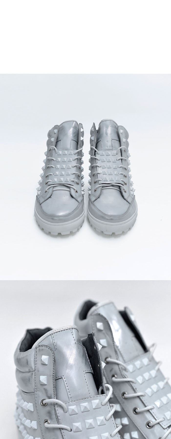 Shoes :: Last 1) Edge Square Studs Cowhide High Top-Shoes 379