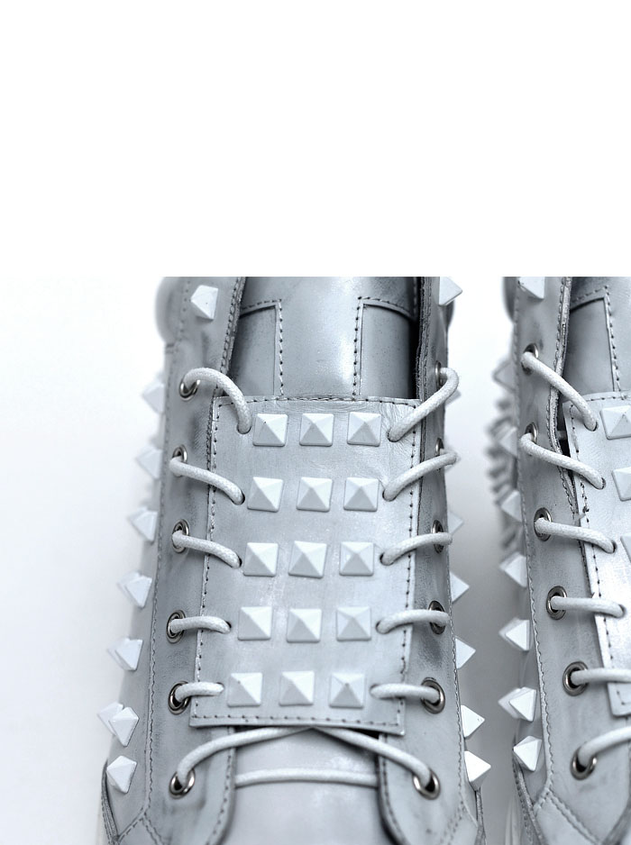 Shoes :: Last 1) Edge Square Studs Cowhide High Top-Shoes 379