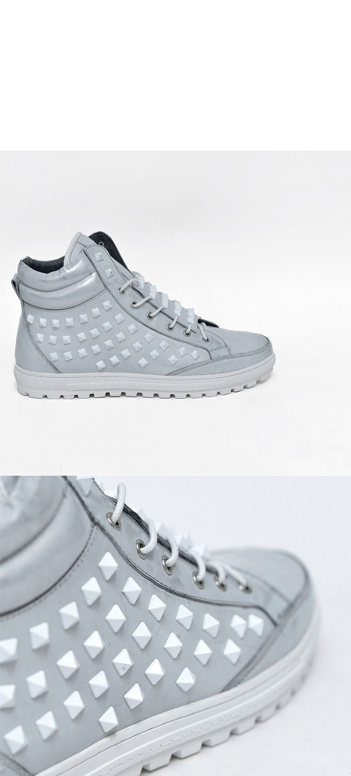 Shoes :: Last 1) Edge Square Studs Cowhide High Top-Shoes 379