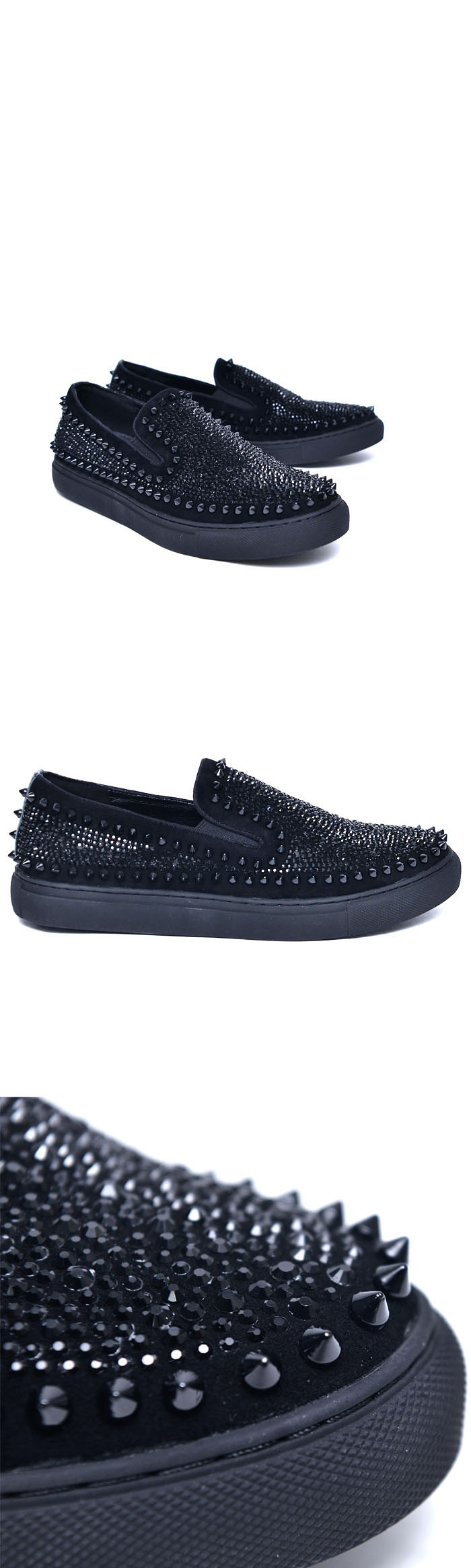 Shoes :: Slip Ons :: Last 1) Multi Jewel Pointy Studs Slipon-Shoes 747